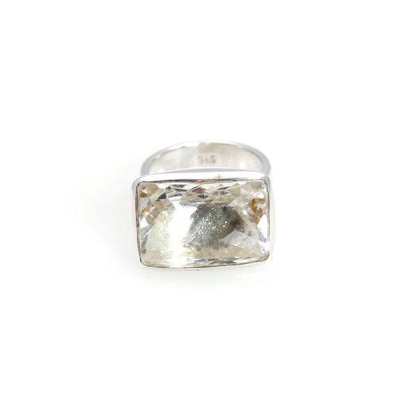 crystal quartz stone ring