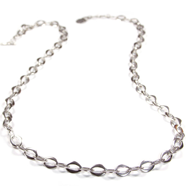 Necklace - Handmade Sterling Silver Link Chain 23.5" - KenSu Jewelry